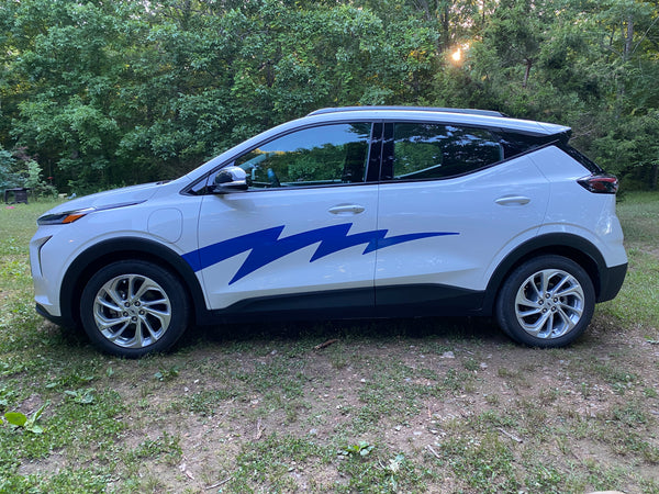 Bolt Lightning Vinyl Decal on Chevy Electric Car | Xtreme Digital ...