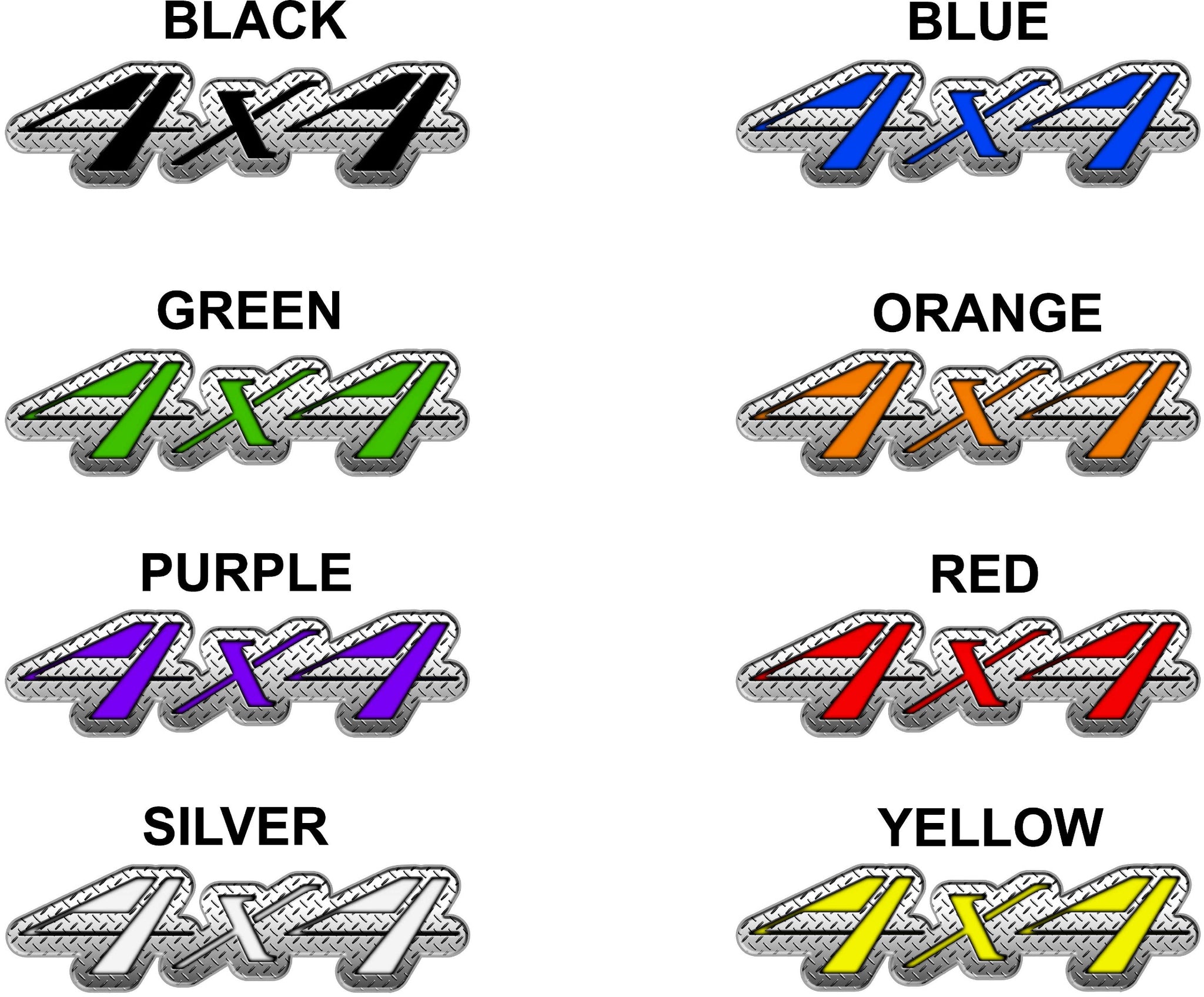 Diamond Plate 4x4 Truck Decals | Bedside Sticker Set (2pc) - Xtreme ...