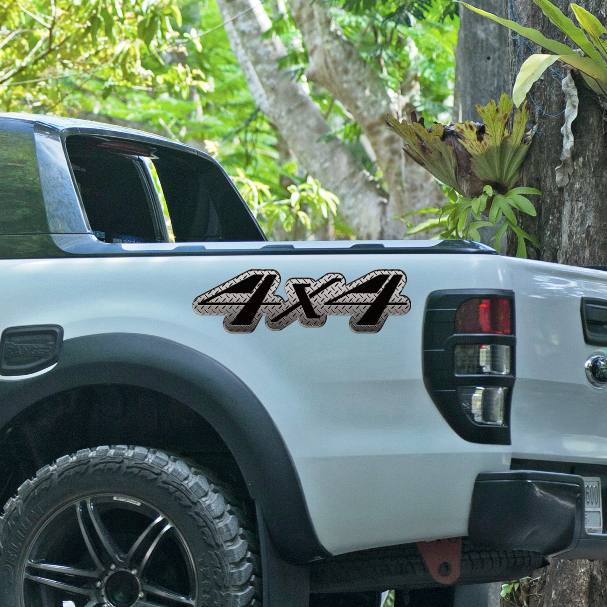 Diamond Plate 4x4 Truck Decals | Bedside Sticker Set (2pc) - Xtreme ...