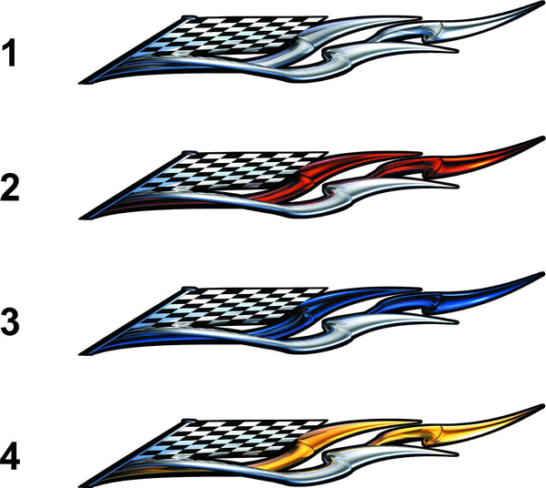 Checkers Racing Wing Vinyl Decal for Cars & Trucks | Xtreme Digital GraphiX