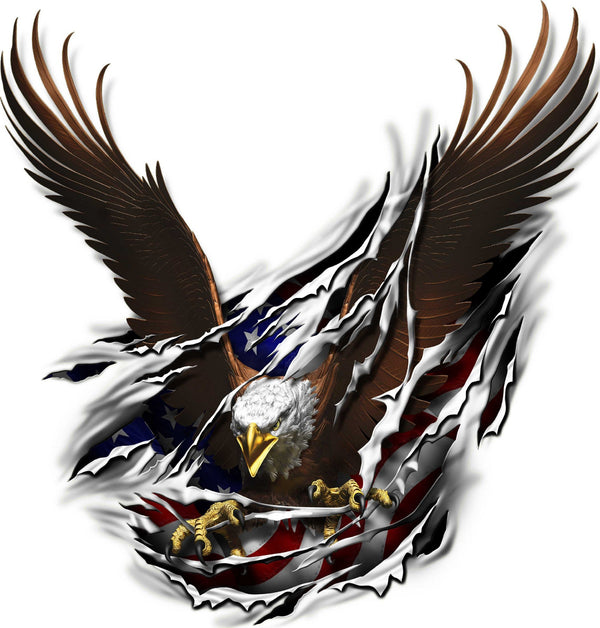 Bald Eagle Tear Hood Decal – American Flag Graphic 20" & 29" | XDG ...