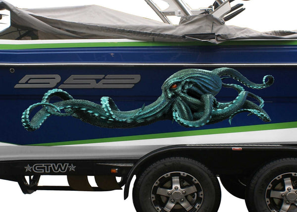 Kraken Giant Squid Boat Decal | Mythic Sea-Monster Vinyl Graphic ...