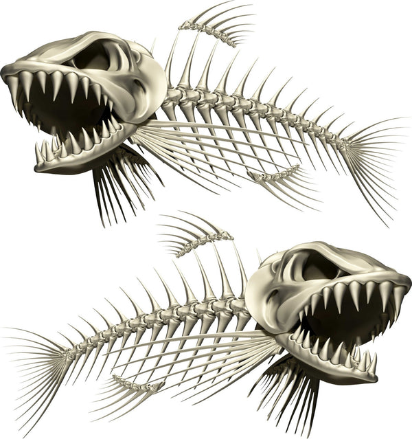 Bone Fish Skeleton Boat Decals | Prehistoric Predator Graphics Kit ...
