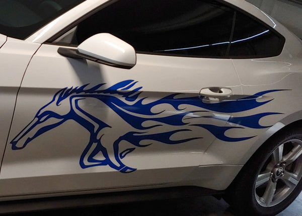 Mustang Horse Flames Vinyl Car Decals | Perfect for Ford Mustangs ...
