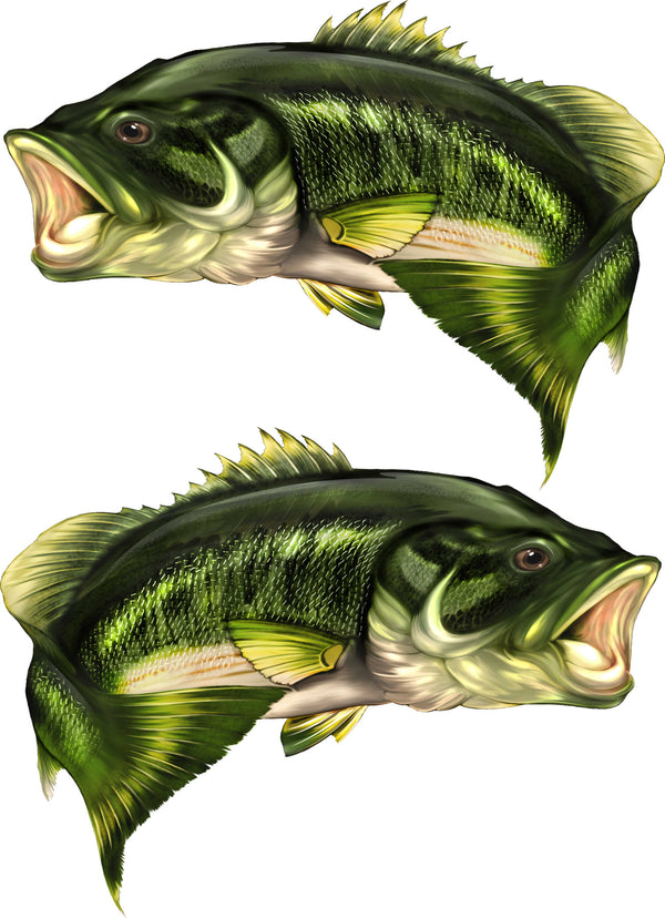 Largemouth Bass Boat Decal | Tail-Forward Turn Fish Vinyl Graphic ...