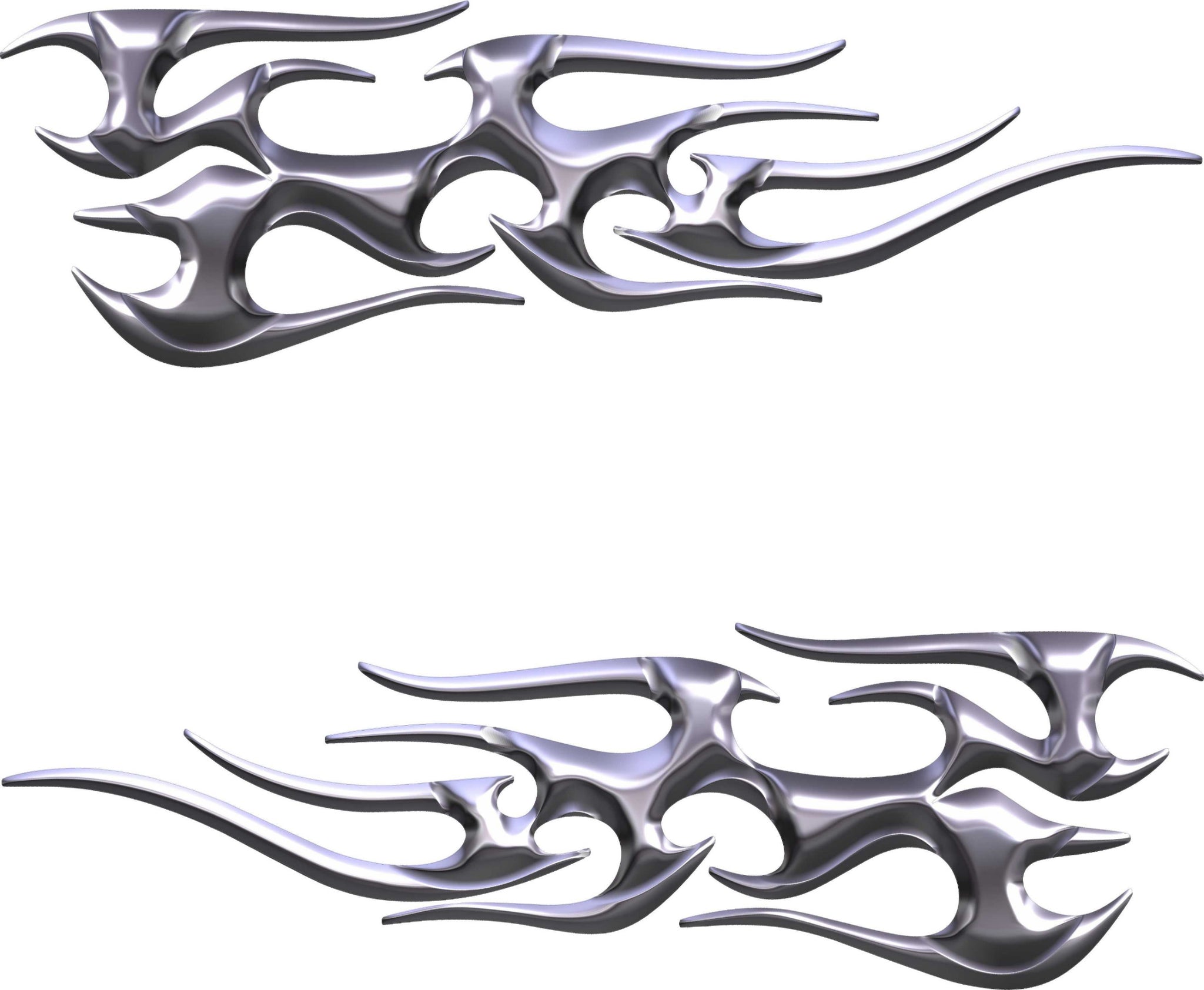 Tribal Chrome Flame Motorcycle Decals | Motorbike Vinyl Graphics ...