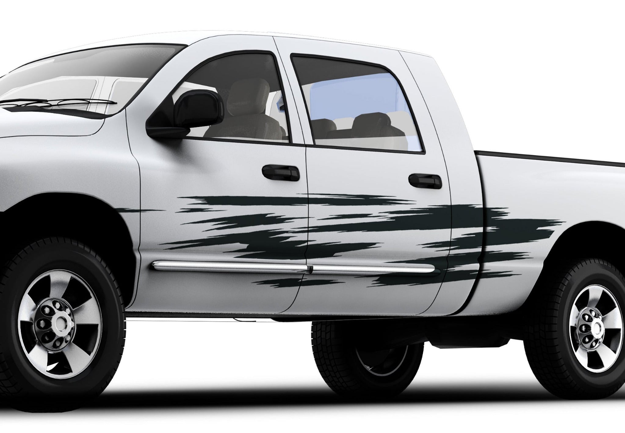 Scratch Style 4 truck side vinyl cut graphics | Xtreme Digital GraphiX