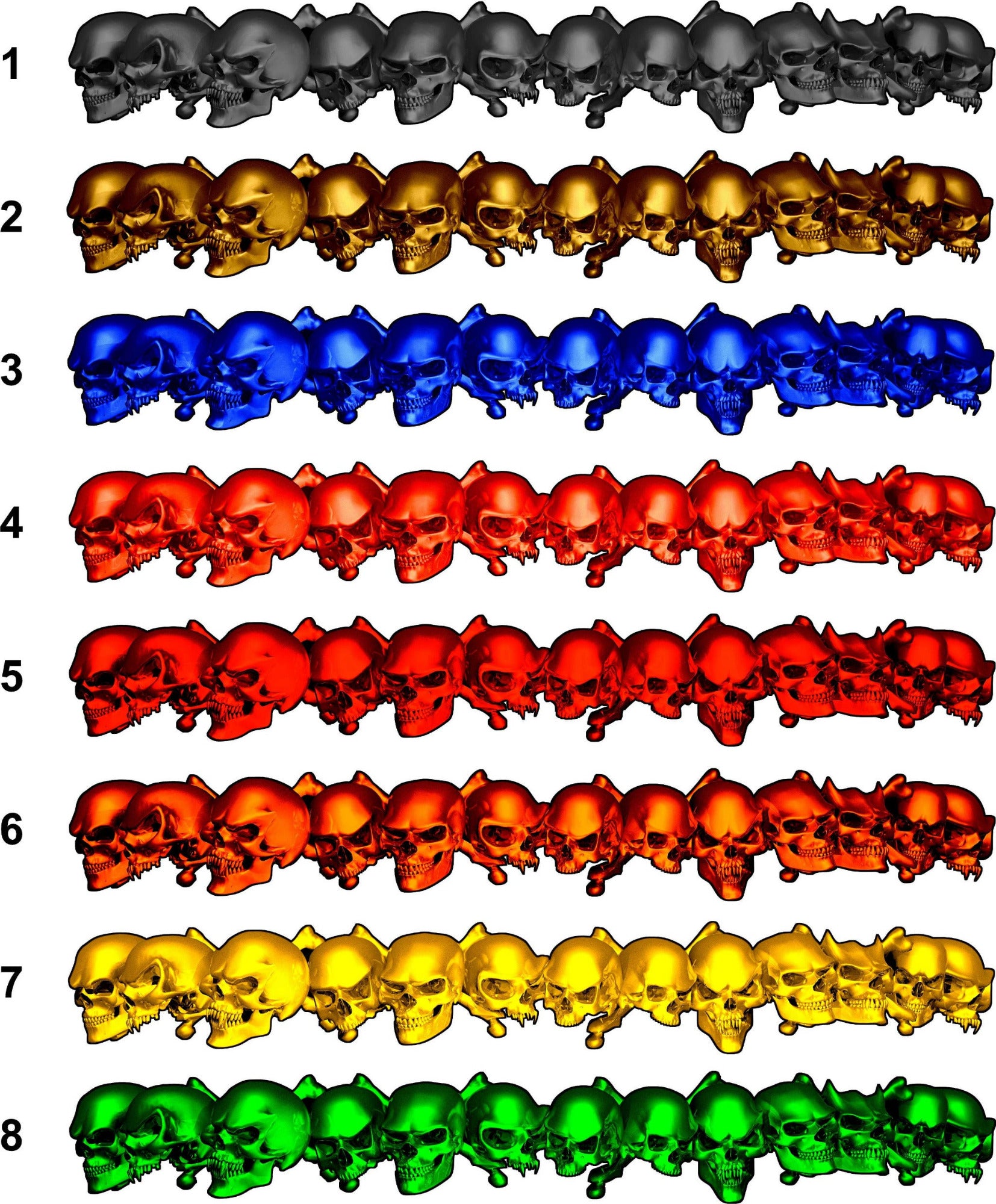 Skulls Link Truck Decals | 8 Color Styles | Xtreme Digital GraphiX