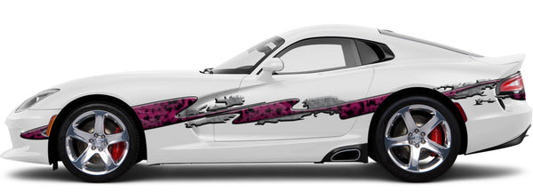 Pink Leopard Vehicle Stripes, Vinyl Truck Graphic Side Decals - Xtreme ...