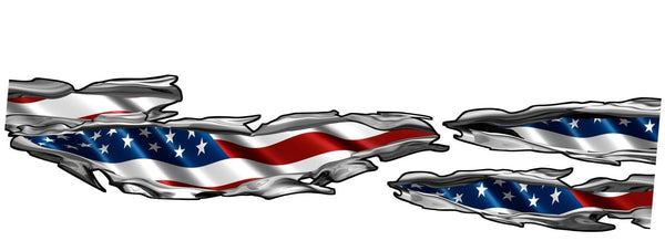 American Flag Tears Truck Vinyl Side Decals | Xtreme Digital GraphiX