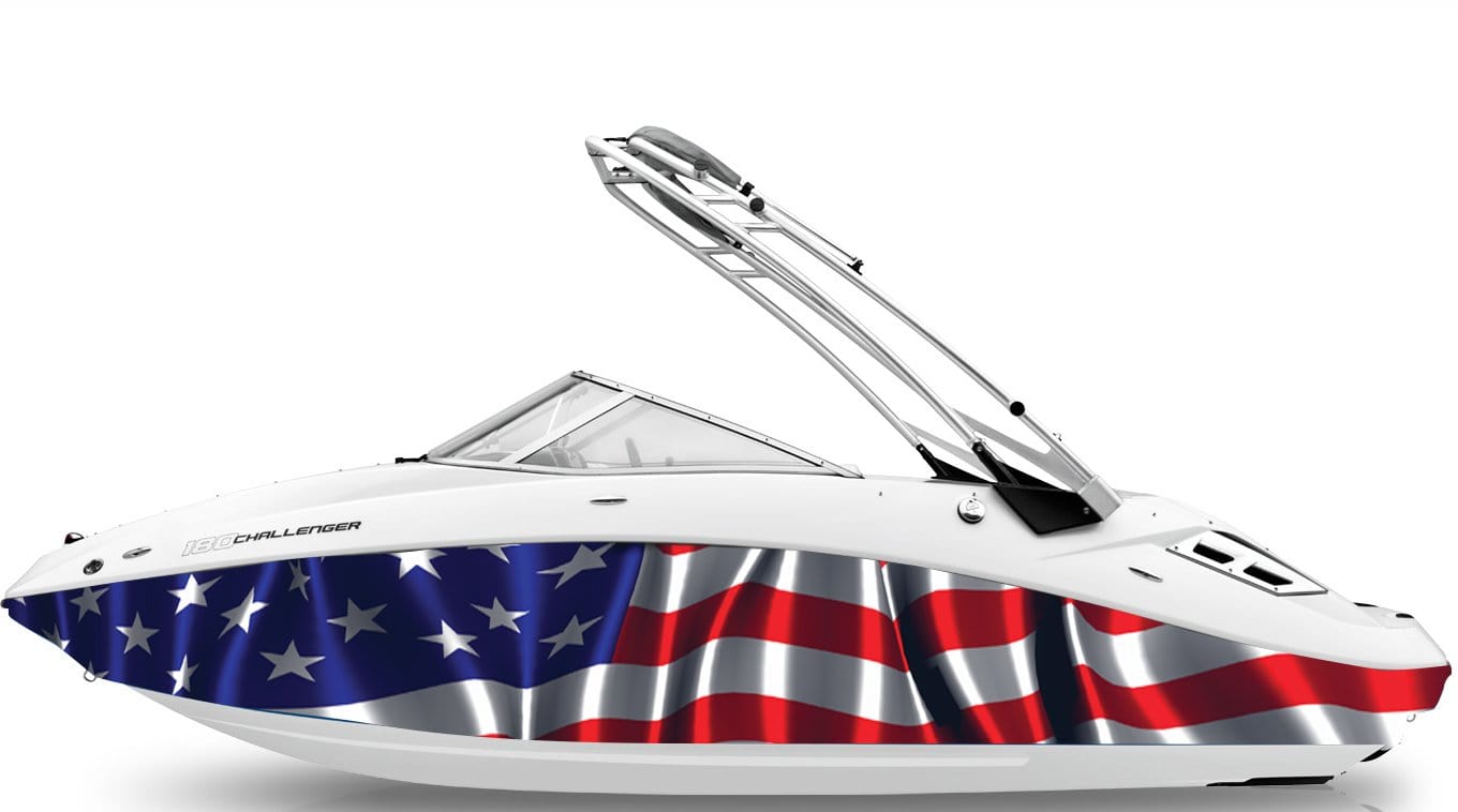 American Flag Boat Wrap USA Flag Boat Wrap, US Flag Boat Vinyl, US
