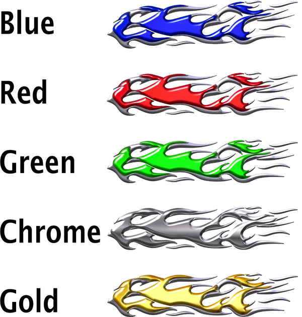Classic Chrome Flame Motorcycle Decals | Motorbike vinyl graphics ...