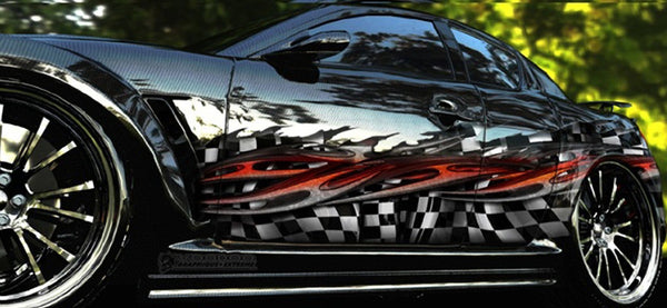 Tribal checkered Flag wrap for car and truck | Xtreme Digital GraphiX